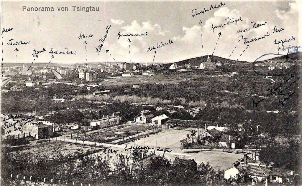 Tsingtau.Panorama mit Erläuterung – China-Oldenburg
